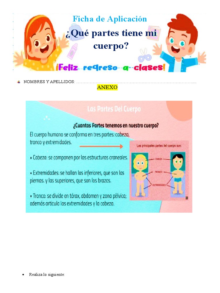 1° Ficha Día 4 Cyt Qué Partes Tiene Mi Cuerpo | PDF
