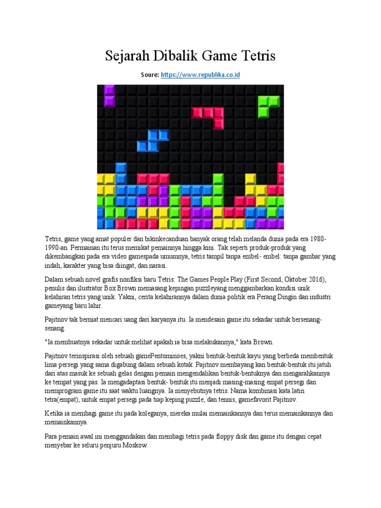 Sejarah Dibalik Game Tetris | PDF