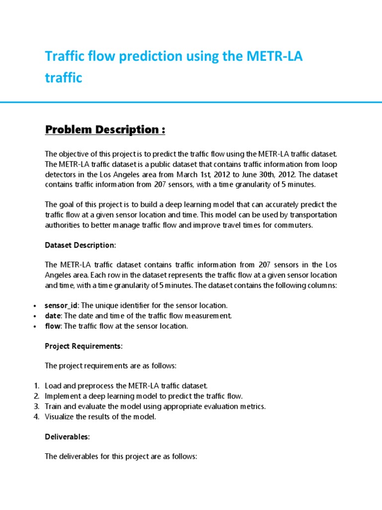 METR-LA Traffic Flow Prediction Guide | PDF | Computer Science ...