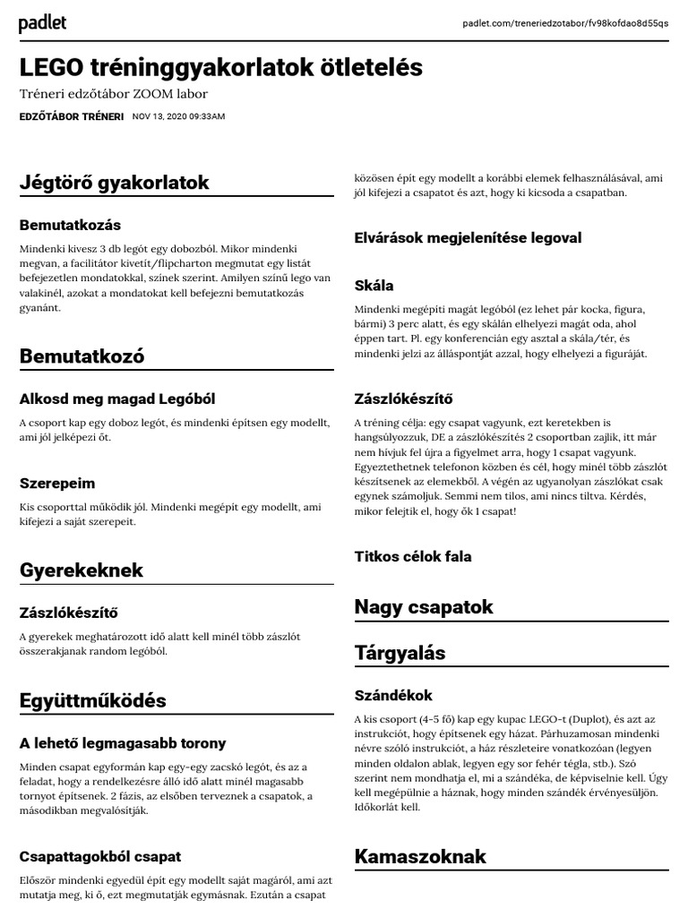 Legos Gyakorlatok | PDF