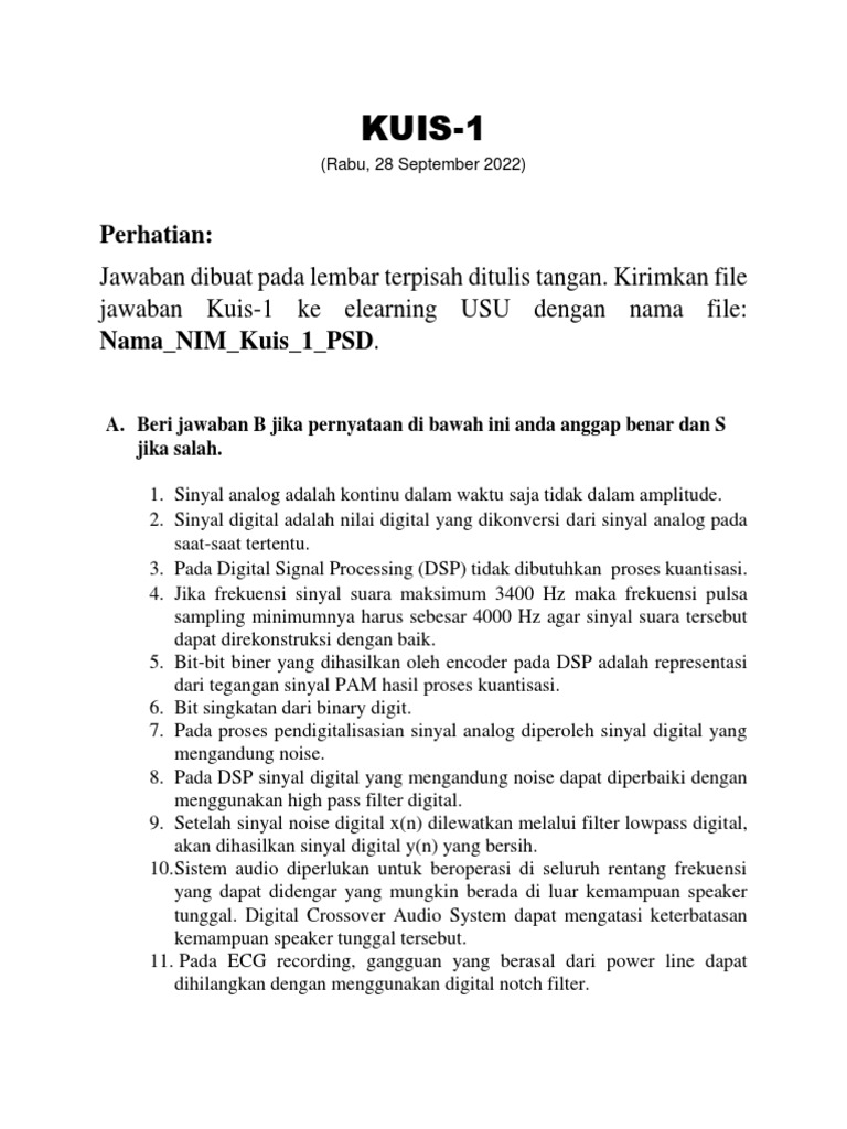 KUIS-1 Soal | PDF