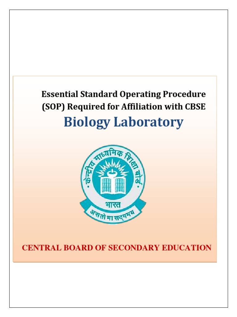 Biology Lab SOP | PDF | Science | Learning