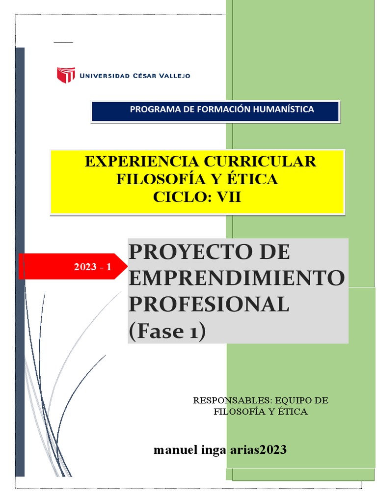 Proyecto Emprendimiento Profesional - Fase 1 | PDF