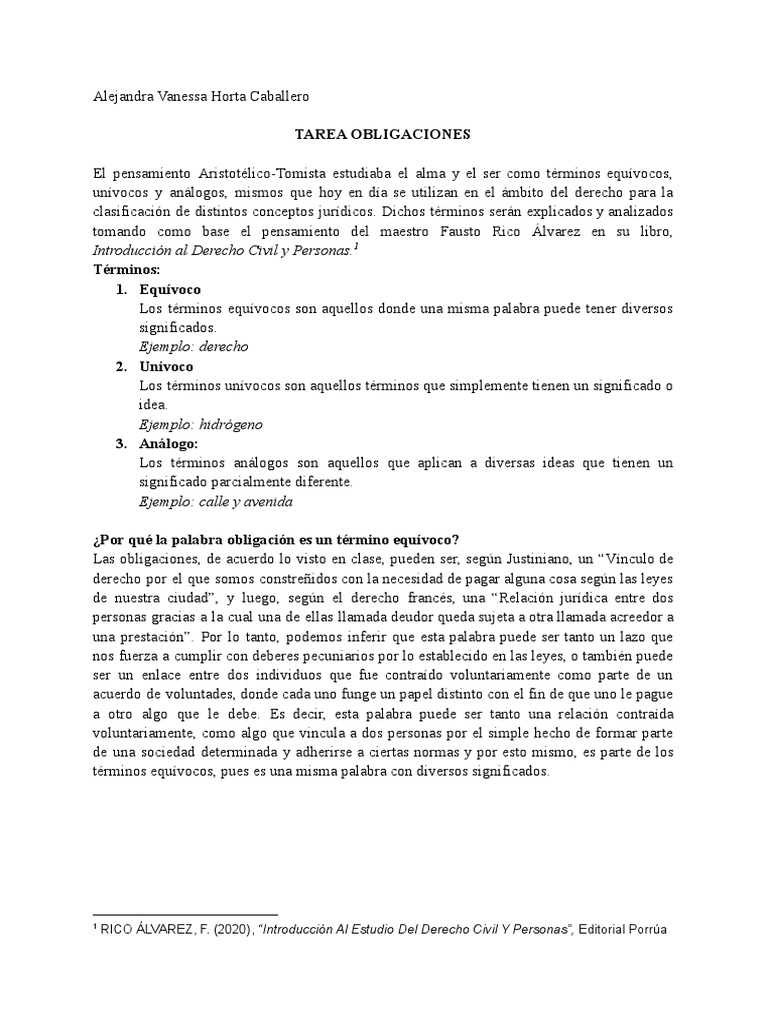 Términos Equívocos, Univocos | PDF