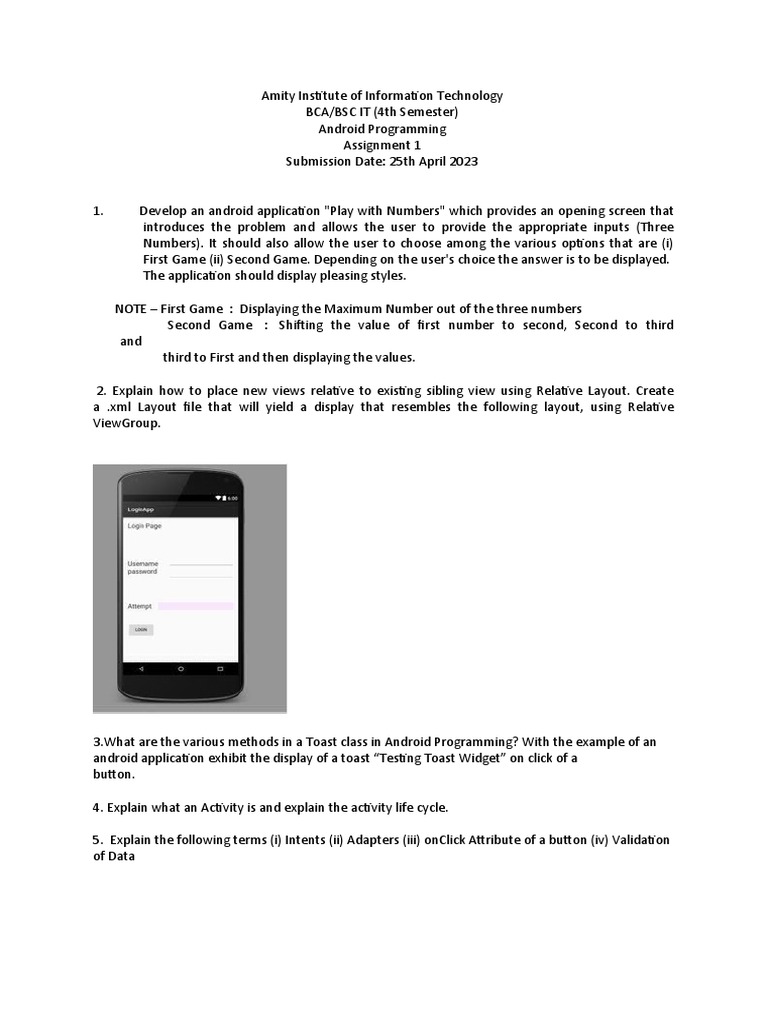 AP - Assignment 1 - BCA - BSC IT - 4sem | PDF