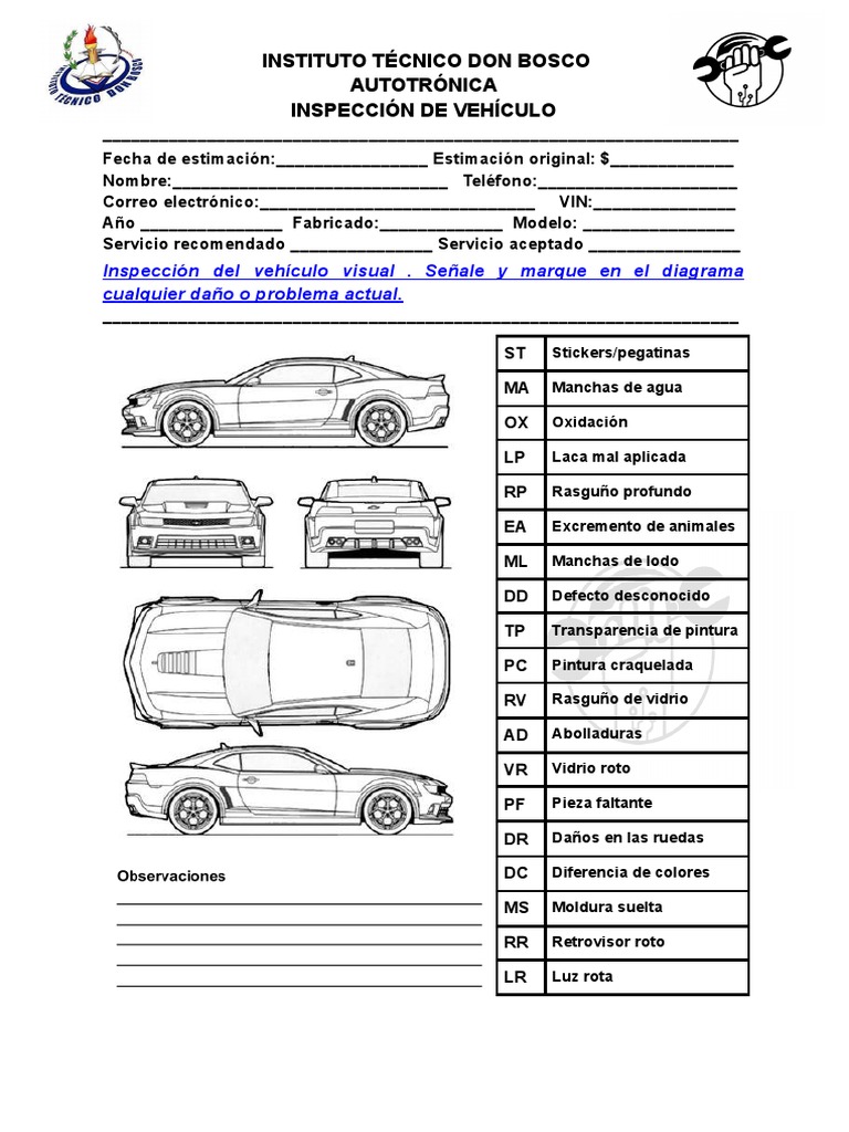 Inspeccion de Vehiculo | PDF Inspeccion de Vehiculo | PDF