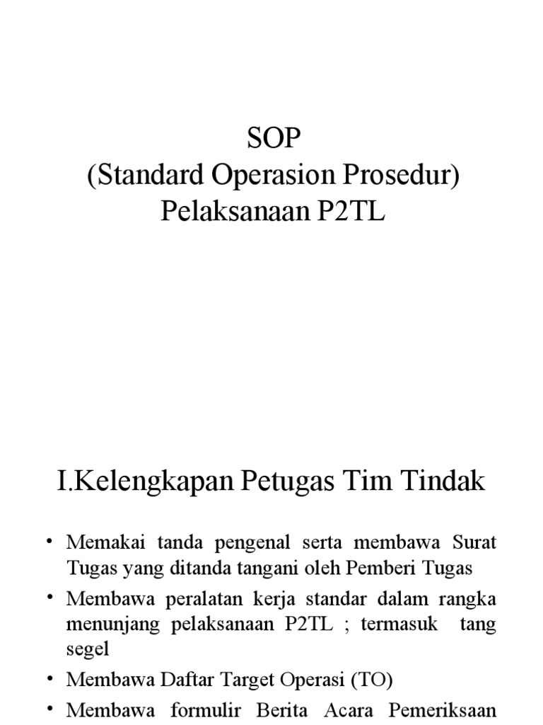 Sop P2TL | PDF