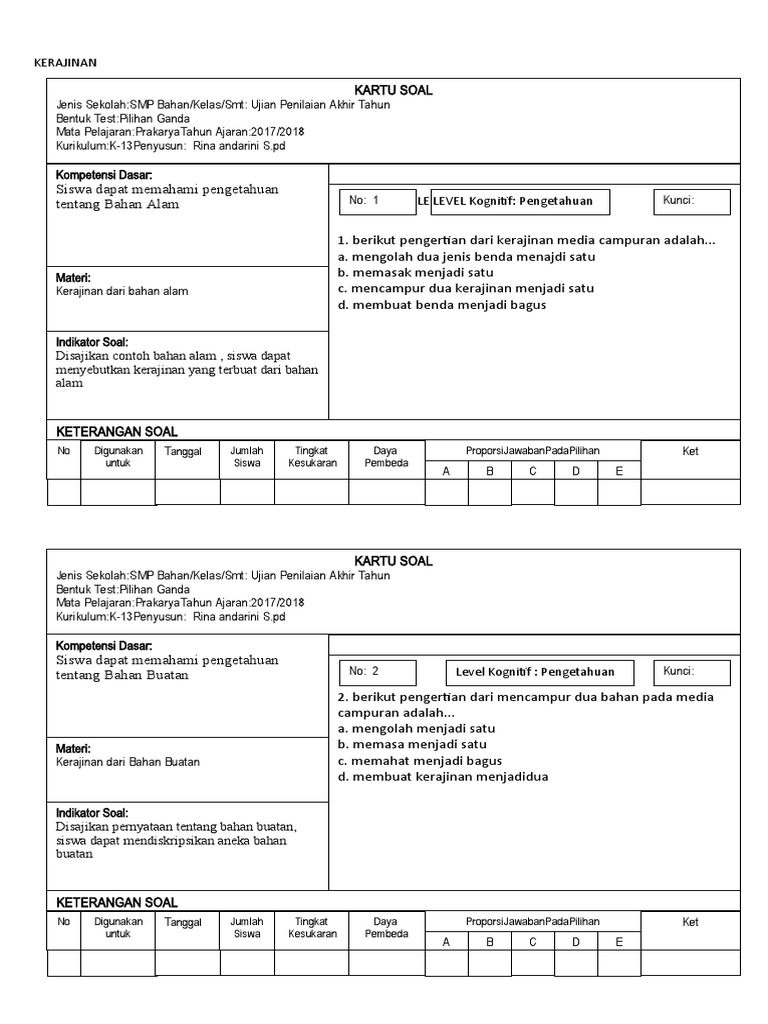 Karso PAT Kelas 9 | PDF