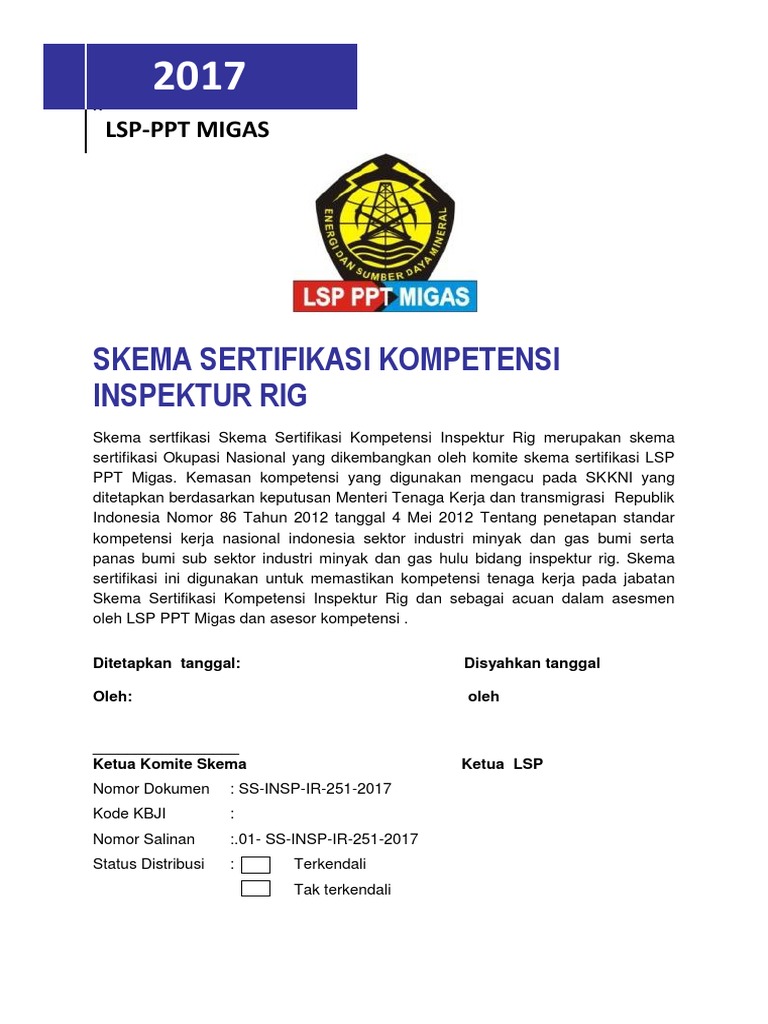 Skema Sertifikasi Inspektur Rig | PDF