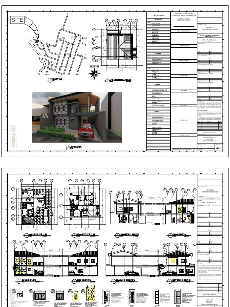 2 Storey House Plan | PDF | Civil Engineering | Technical Drawing
