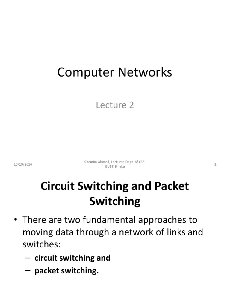 Lecture 2 | PDF | Computer Network | Packet Switching
