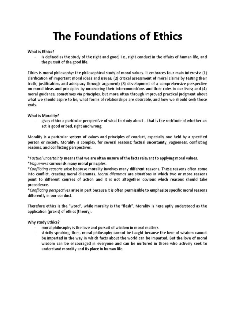The Foundations of Ethics | PDF | Relativism | Morality