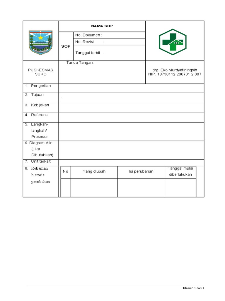Form Sop Kosongan | PDF