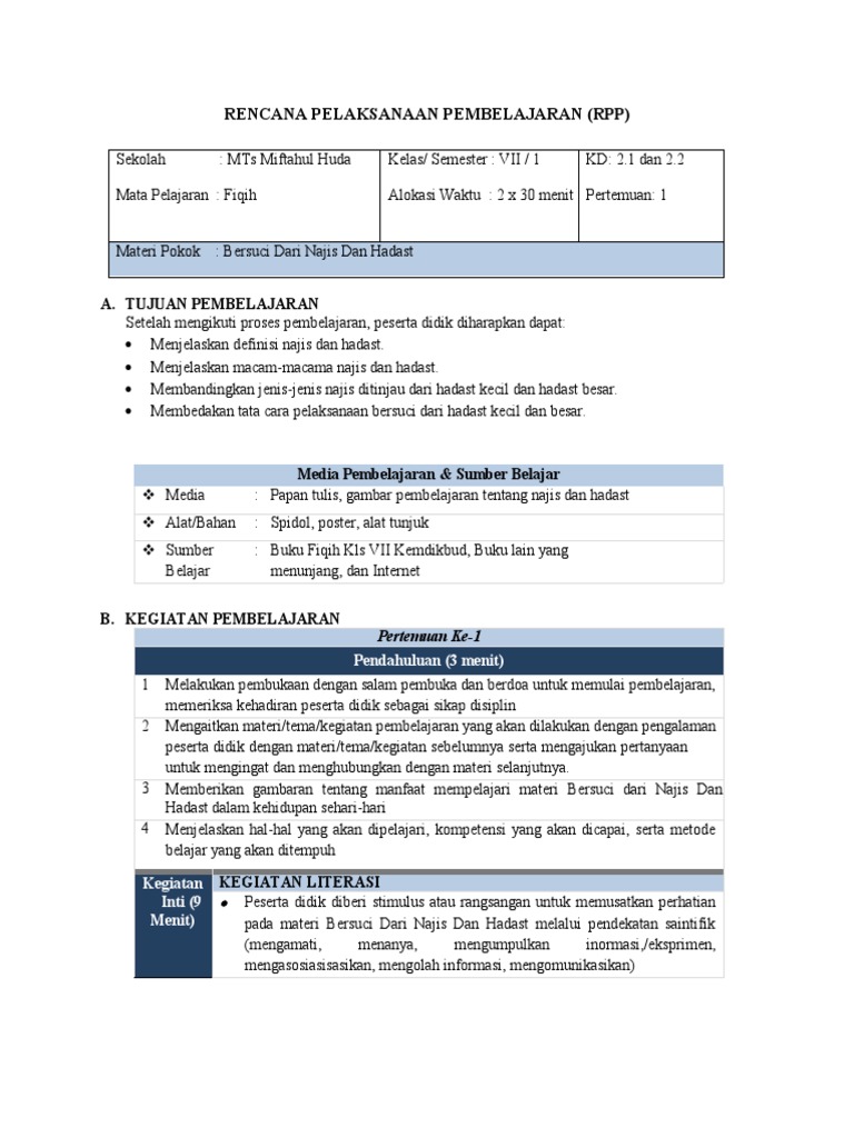 RPP Fiqih (MicroTeaching) | PDF