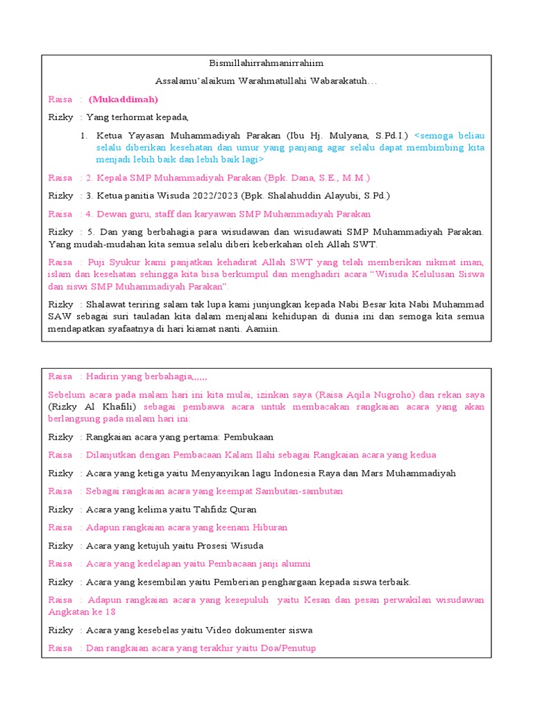 MC Wisuda Benar 22 23 | PDF MC Wisuda Benar 22 23 | PDF