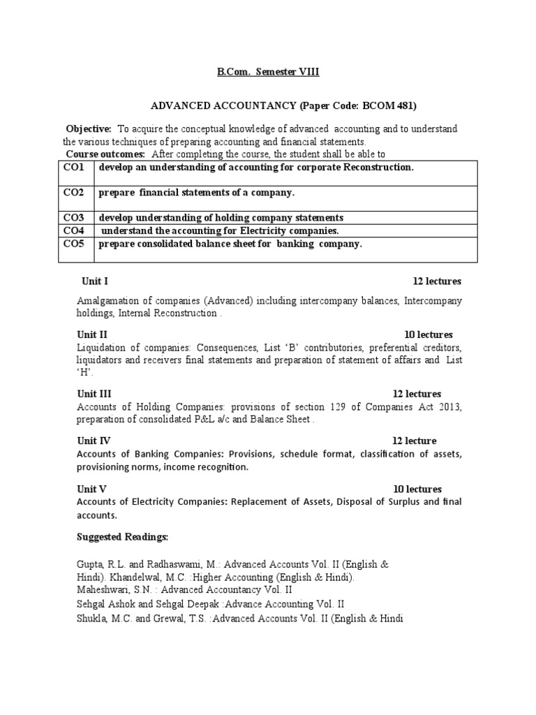 Advanced Accounting | PDF