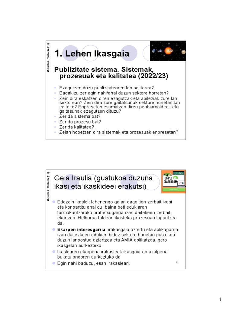 Sistemak 1. Gaia | PDF