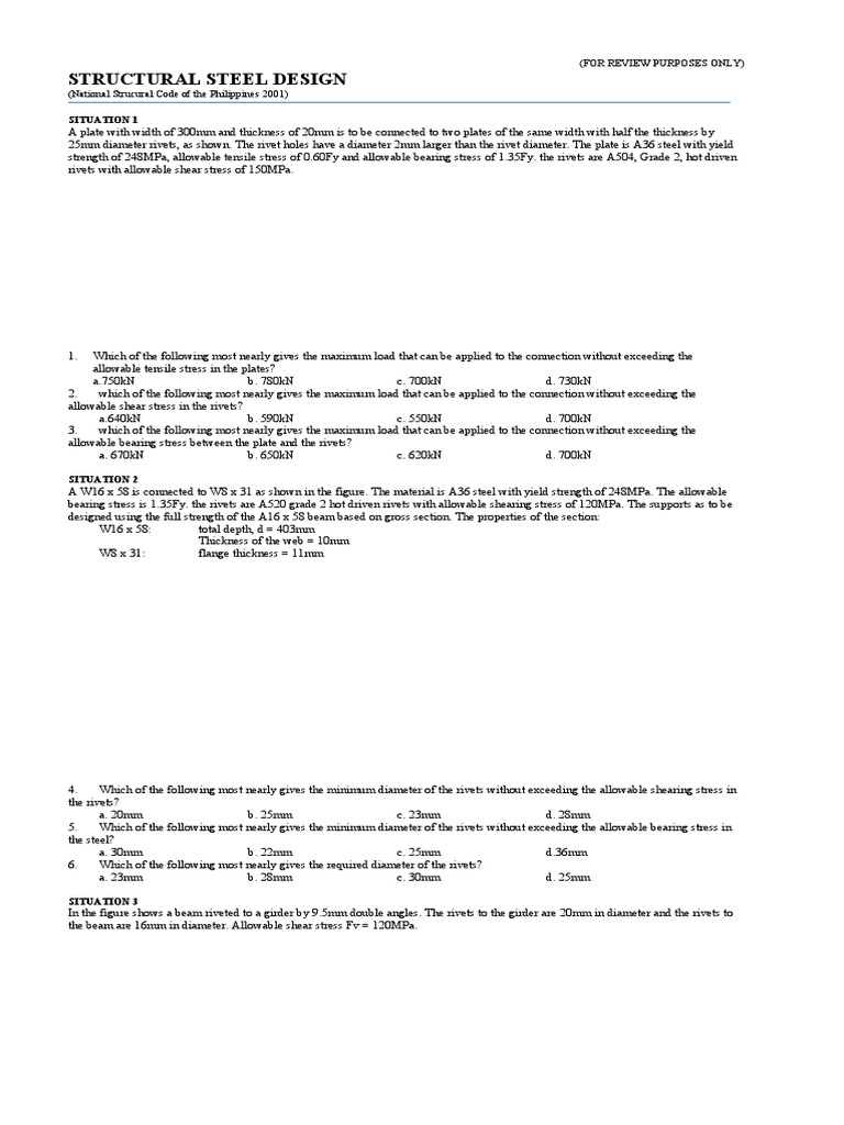 Structural Steel Design Review Pdf