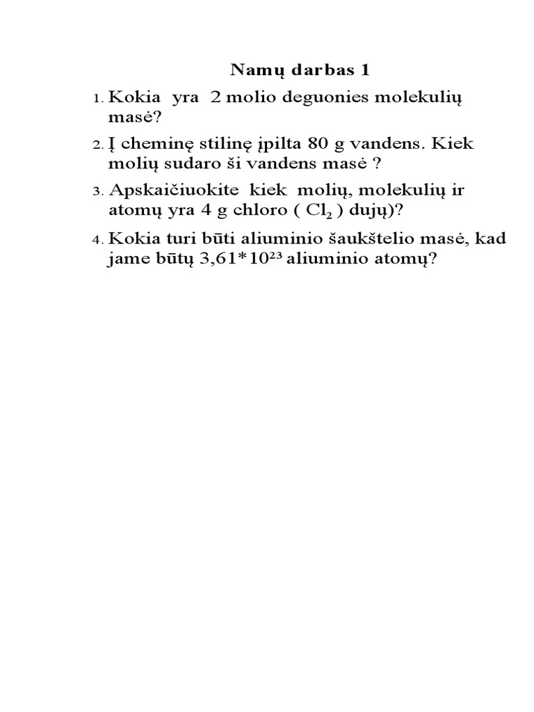 Namu Darbas 1 (Molis) | PDF