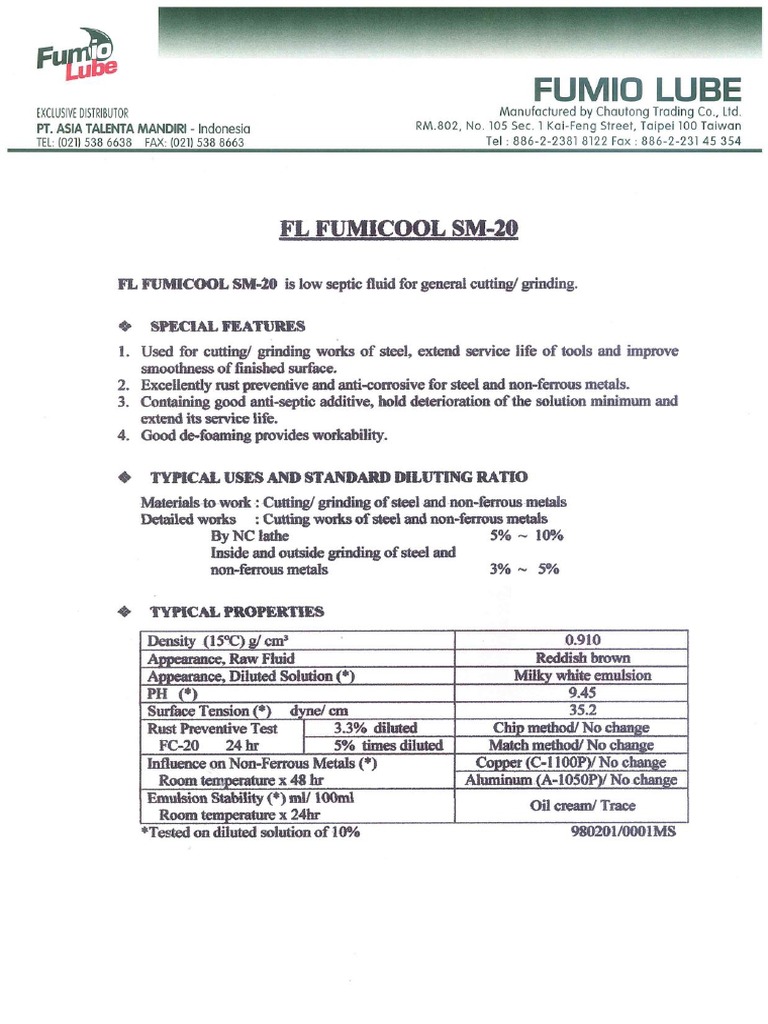 Fl Fumicool Sm-20 | PDF