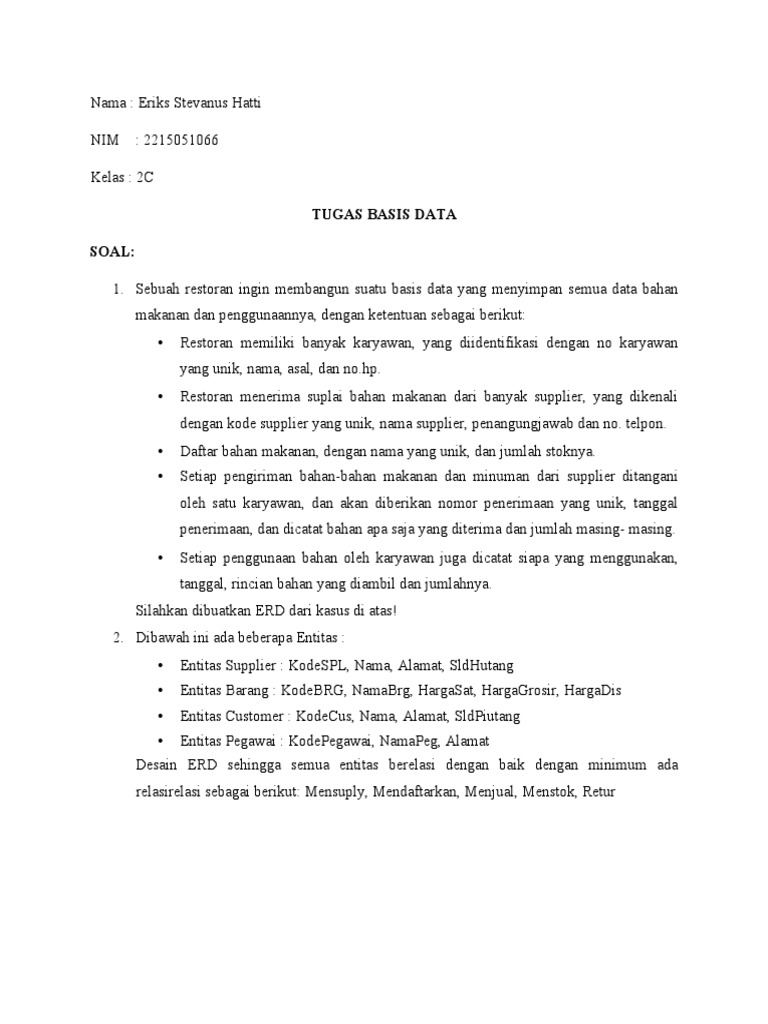 Tugas Basis Data Mahasiswa | PDF