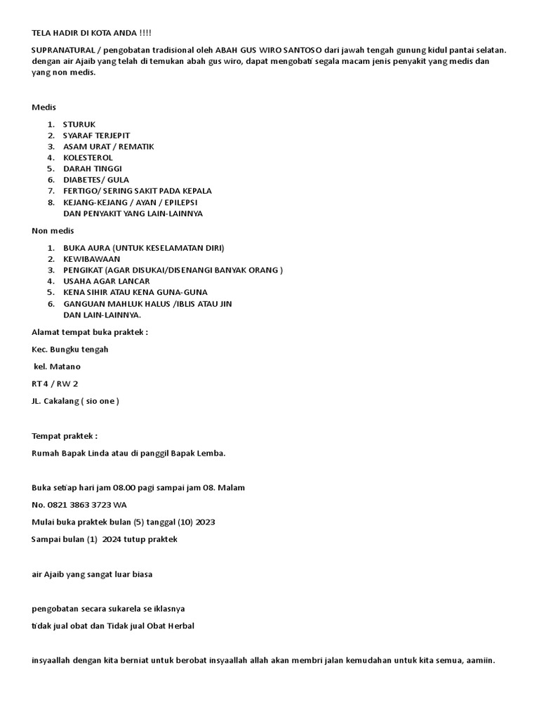 Tela Hadir Di Kota Anda | PDF