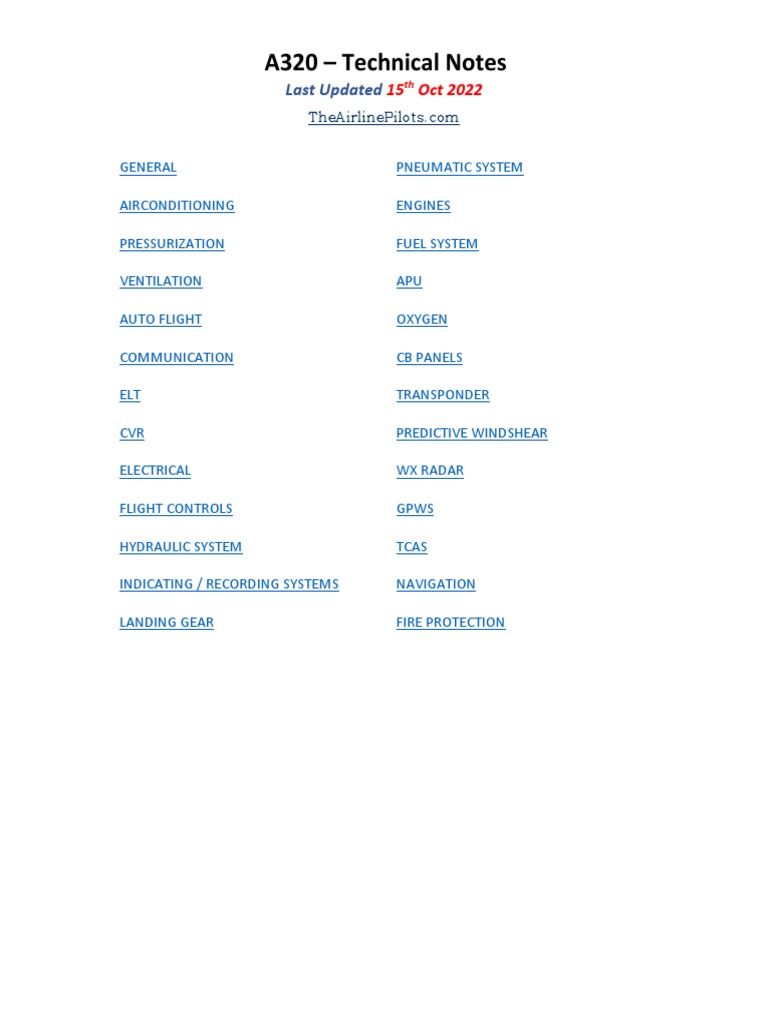A320 Technical Notes Pdf Turbine Flight Dynamics Fixed Wing Aircraft