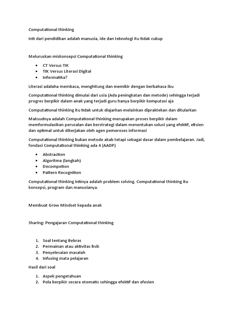 Computational Thinking | PDF