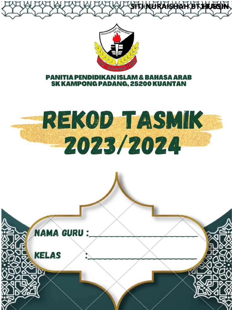Cover Rekod Tasmik | PDF