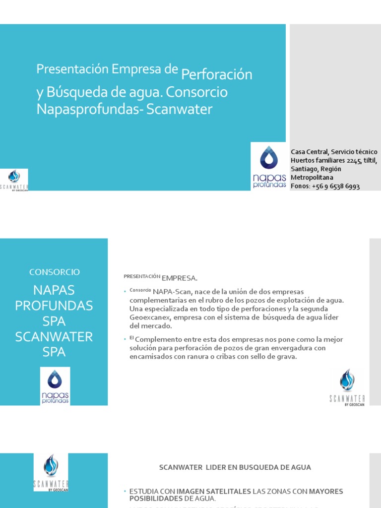 Consorcio Napa-Scan: Perforación y Búsqueda de Agua | PDF | Perforación ...