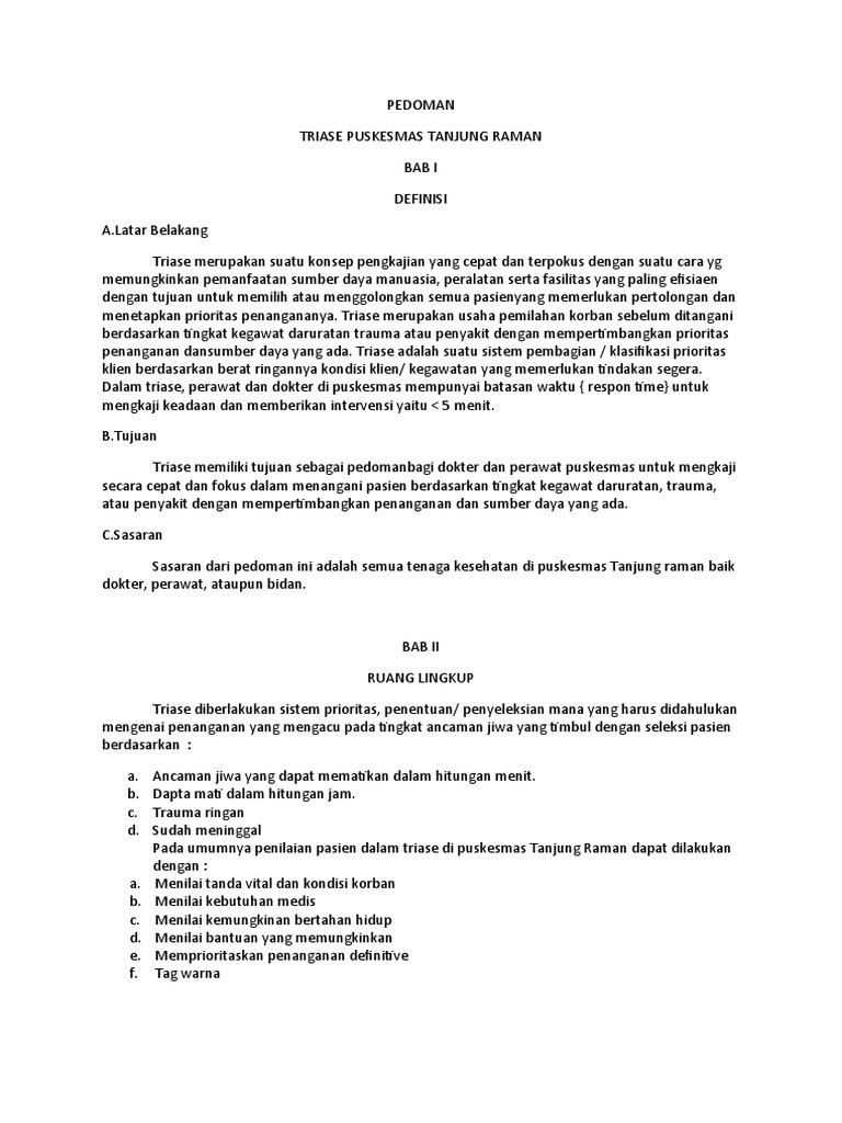 PEDOMAN Triase UGD | PDF