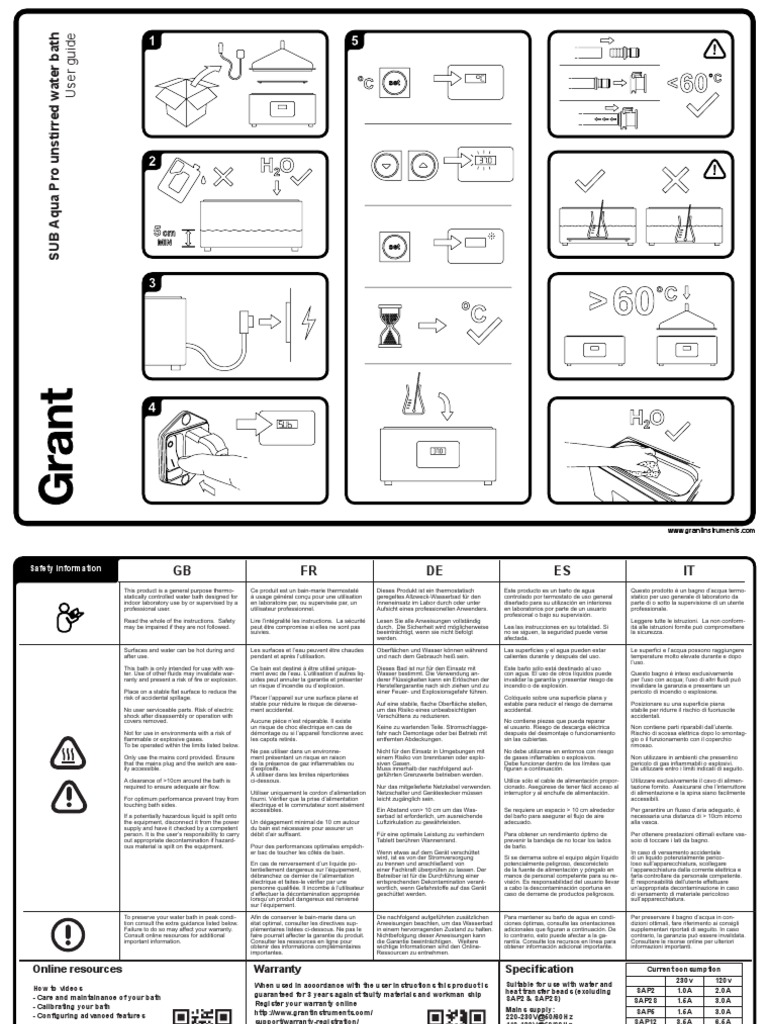 Sub Aqua Pro Water Bath User Guide | PDF
