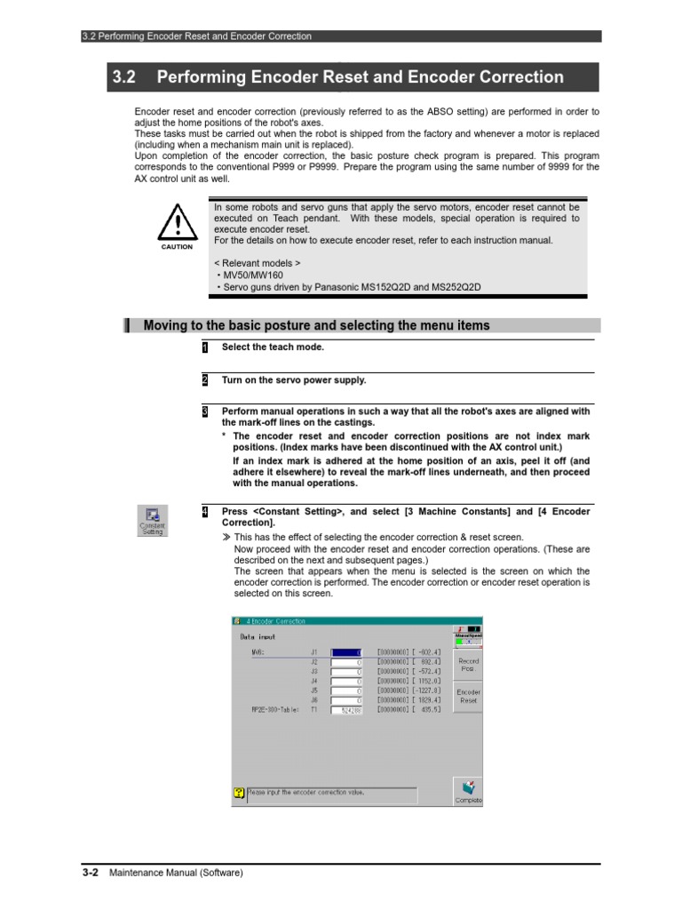 Performing Encoder Reset and Encoder Correction | PDF | Servomechanism ...