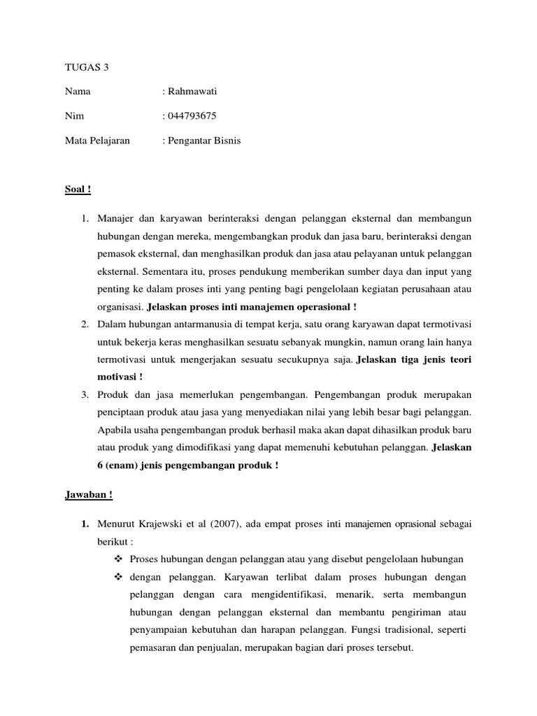 TUGAS 3 Pengantar Bisnis | PDF