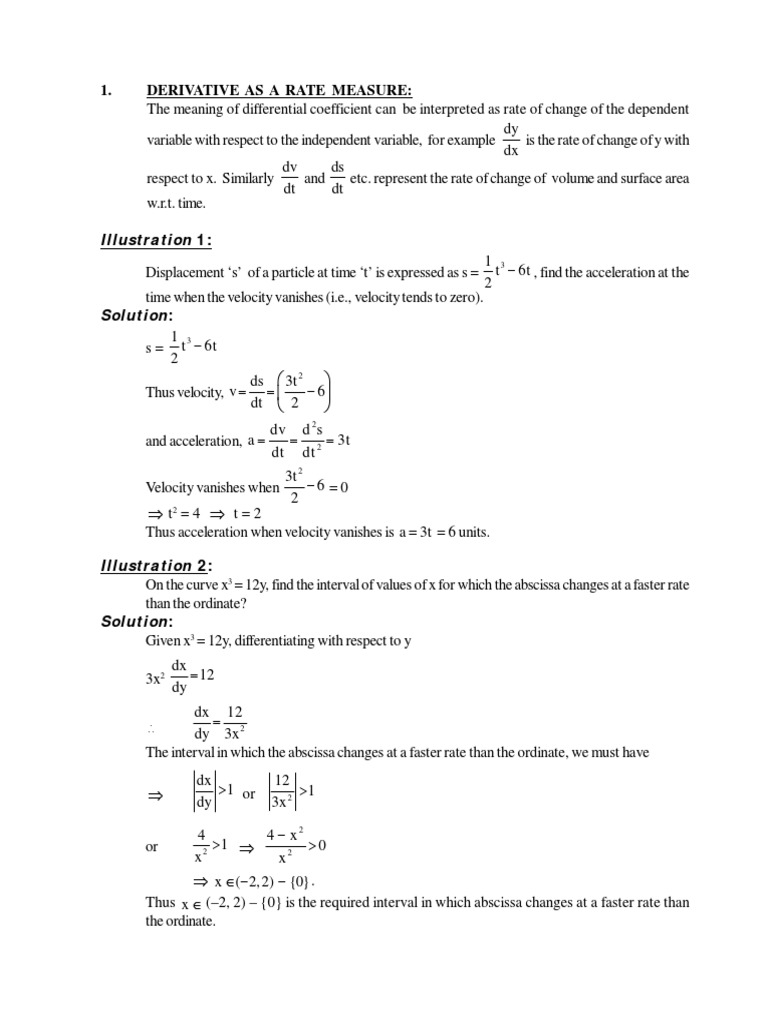18-Application of Derivative-01 Theory | PDF | Maxima And Minima ...