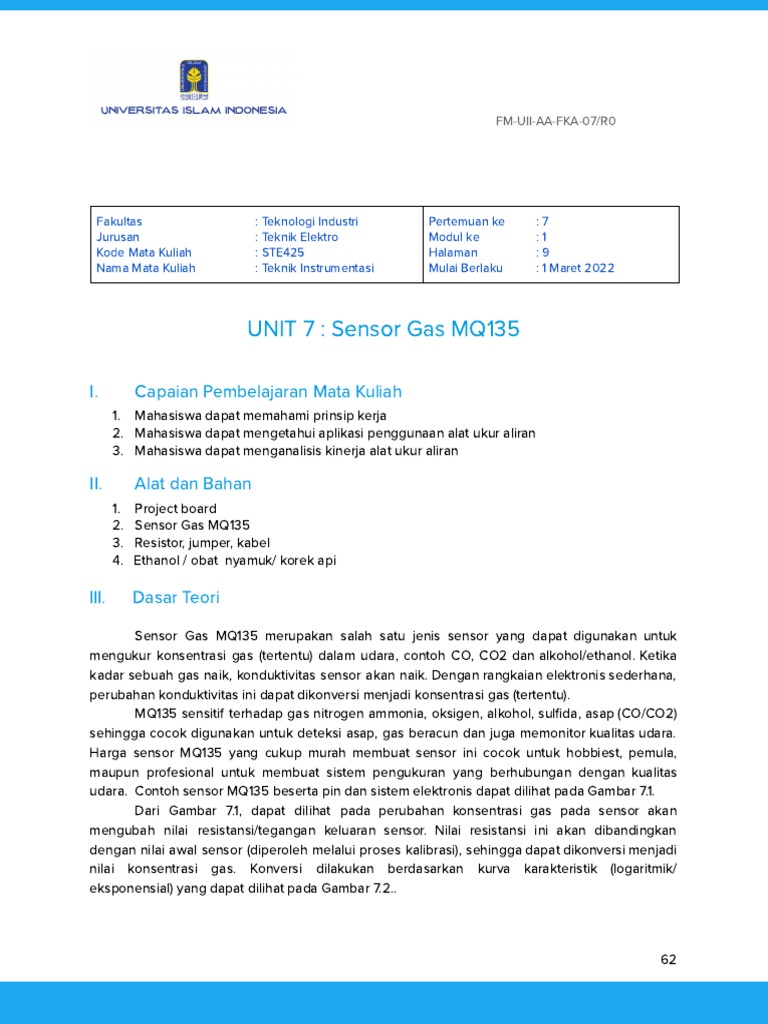 Modul Praktikum Pengukuran Dan Instrumentasi Genap 21 - 22 - Sensor Gas ...