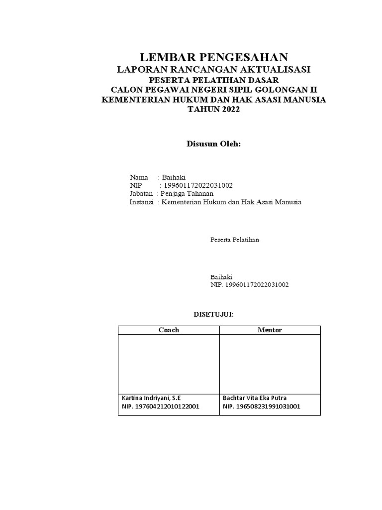 Lembar Pengesahan | PDF