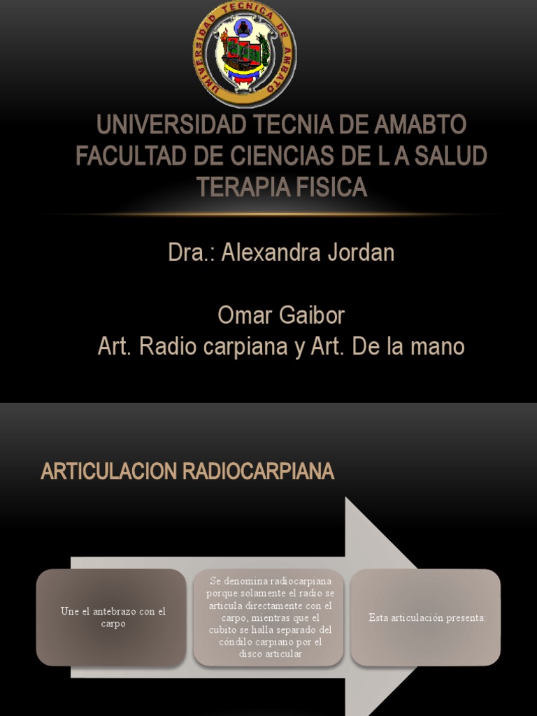 Art. Radiocarpiana | PDF | Articulación | Mano