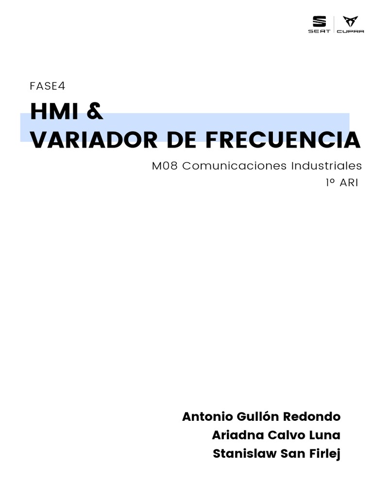 FASE 4 HMI y VFD | PDF | Interfaces gráficas de usuario | Rectificador