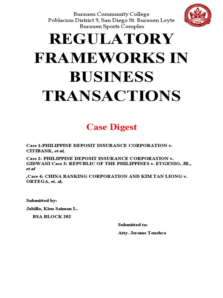 Regulatory Frameworks in Business Transactions | PDF