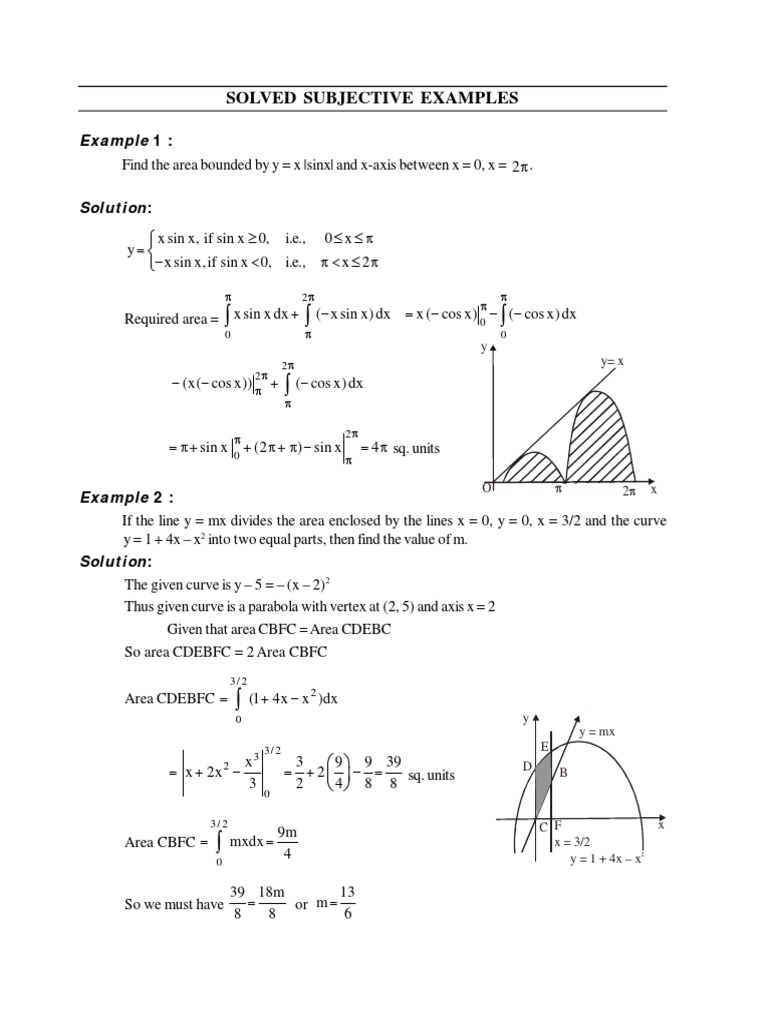 Area Under Curve-02 - Solved Example | PDF | Area | Tangent Area Under Curve-02 - Solved Example | PDF | Area | Tangent