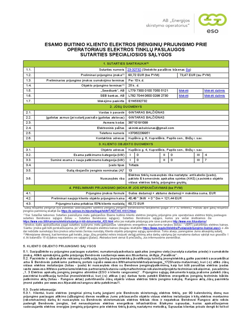 Prijungimo Sutartis | PDF