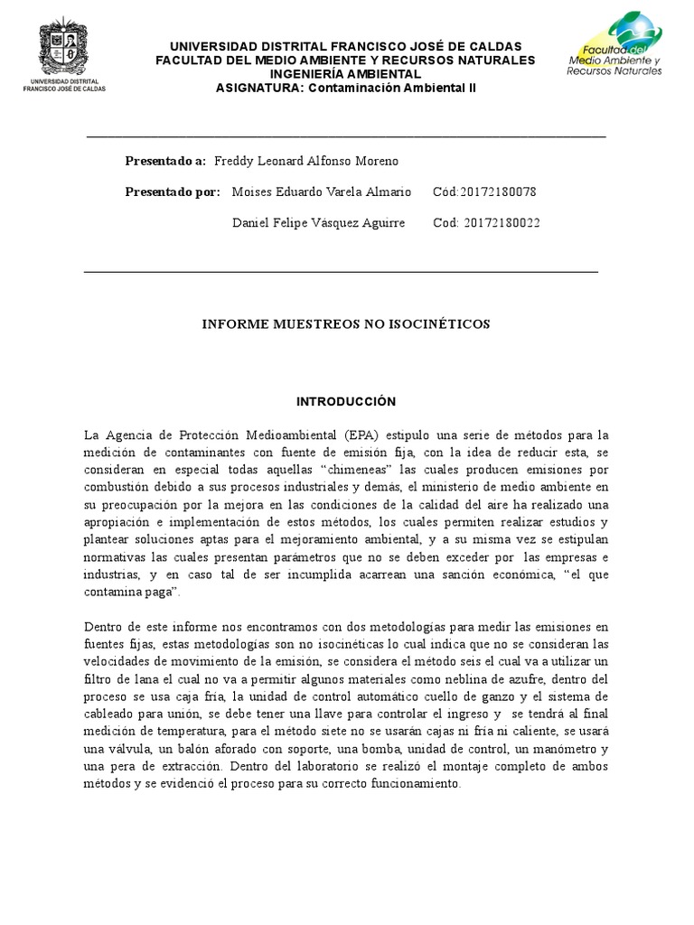 Informe N°6 contaminacion ambiental | PDF | Contaminación | La contaminación del aire