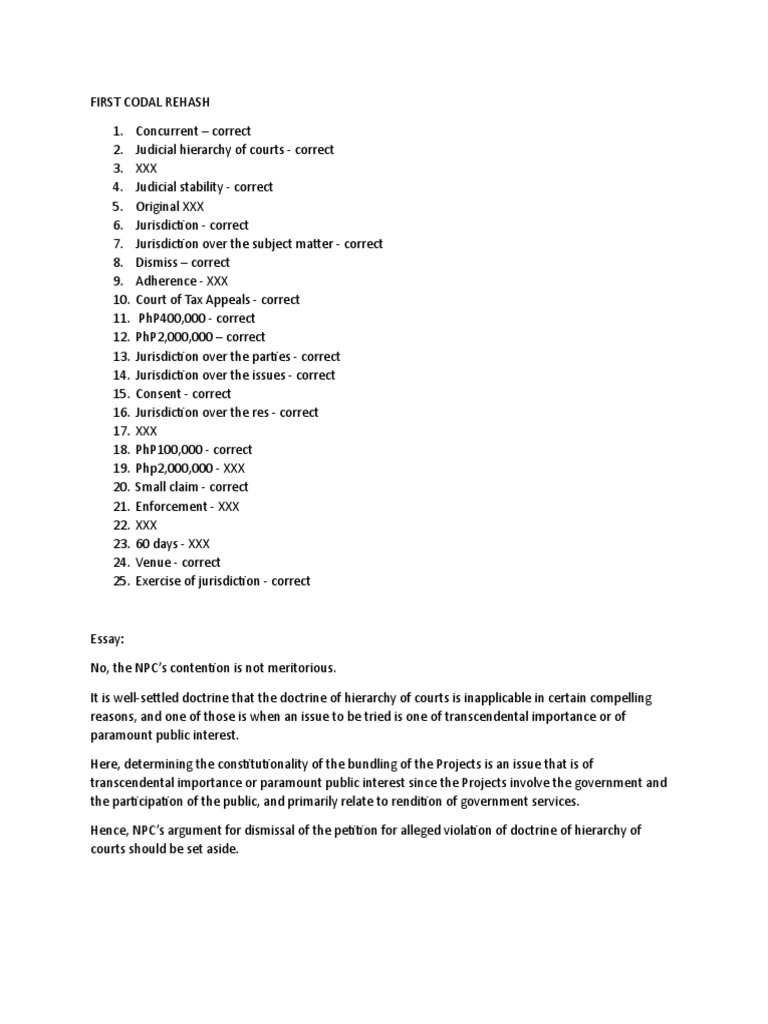 First Codal Rehash | PDF