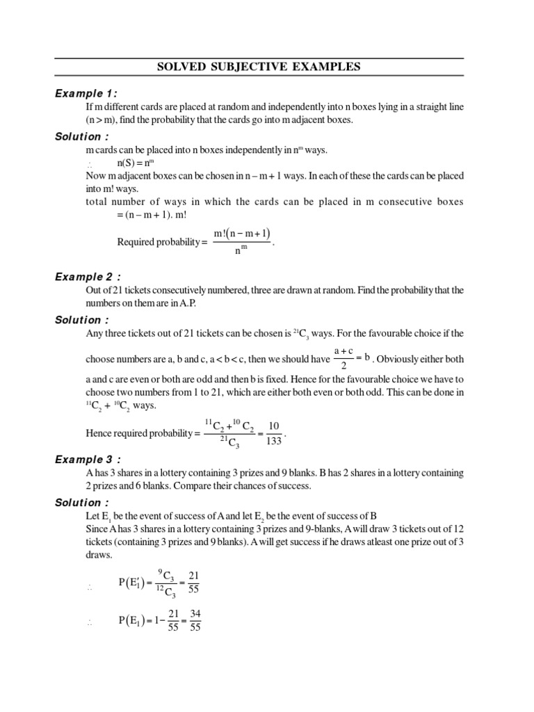 Probability-02 - Solved Example | PDF | Probability | Mathematics Probability-02 - Solved Example | PDF | Probability | Mathematics