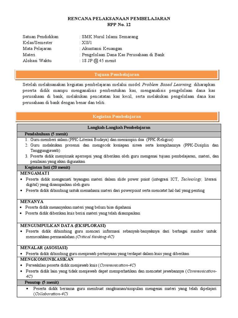 3.12 RPP Akt Keu Xii GSL | PDF