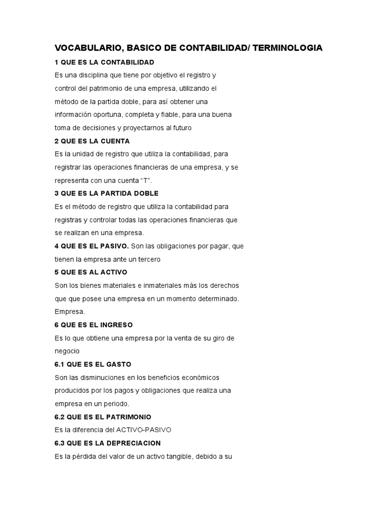 TERMINOLOGIA | PDF | Contabilidad | Economias