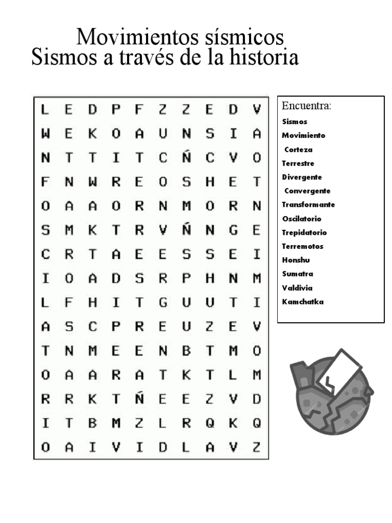 Sopa de Letras Sismos. | PDF