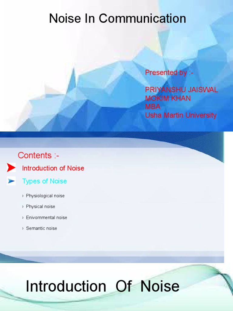 Noise in Communication | PDF