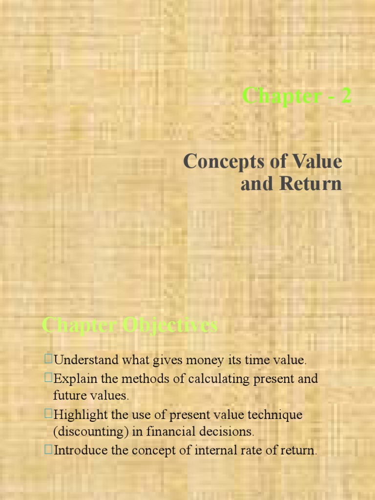 CH - 02 Concept of Value and Return | PDF | Present Value | Interest
